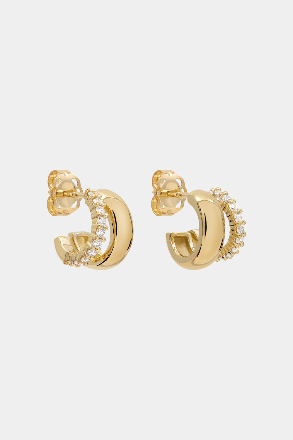 NATASHA SCHWEITZER | Earrings | Sabine Diamond Hoops | 14K Yellow Gold ...