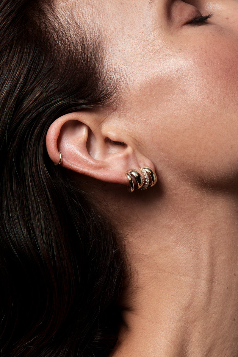 NATASHA SCHWEITZER | Earrings | Sabine Diamond Hoops | 14K Yellow Gold — Natasha Schweitzer