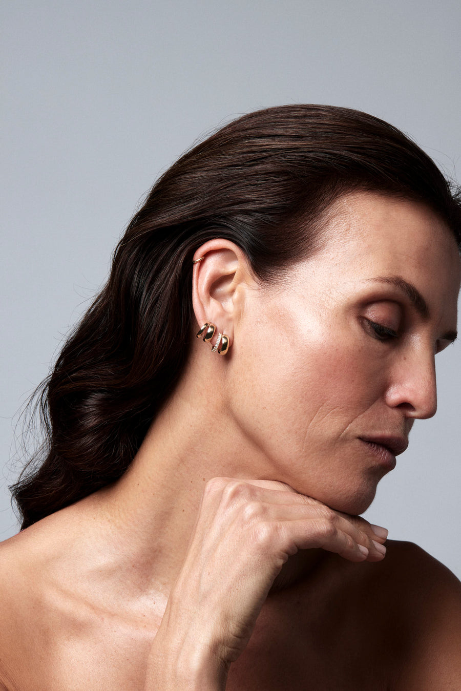 NATASHA SCHWEITZER | Earrings | Sabine Diamond Hoops | 14K Yellow Gold — Natasha Schweitzer