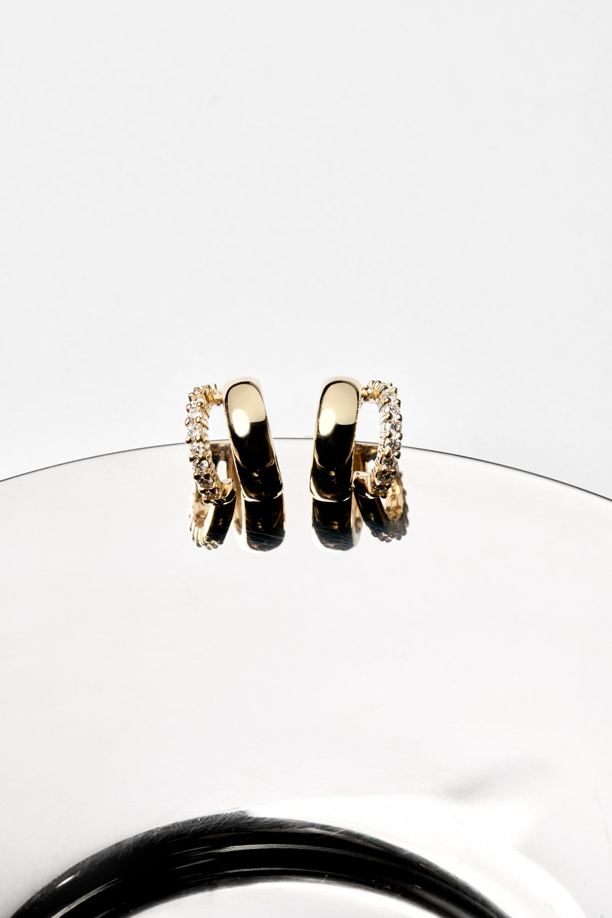 NATASHA SCHWEITZER | Earrings | Sabine Diamond Hoops | 14K Yellow Gold ...