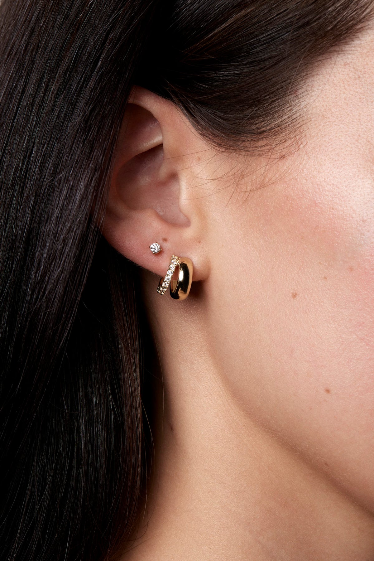 NATASHA SCHWEITZER | Earrings | Sabine Diamond Hoops | 14K Yellow Gold — Natasha Schweitzer