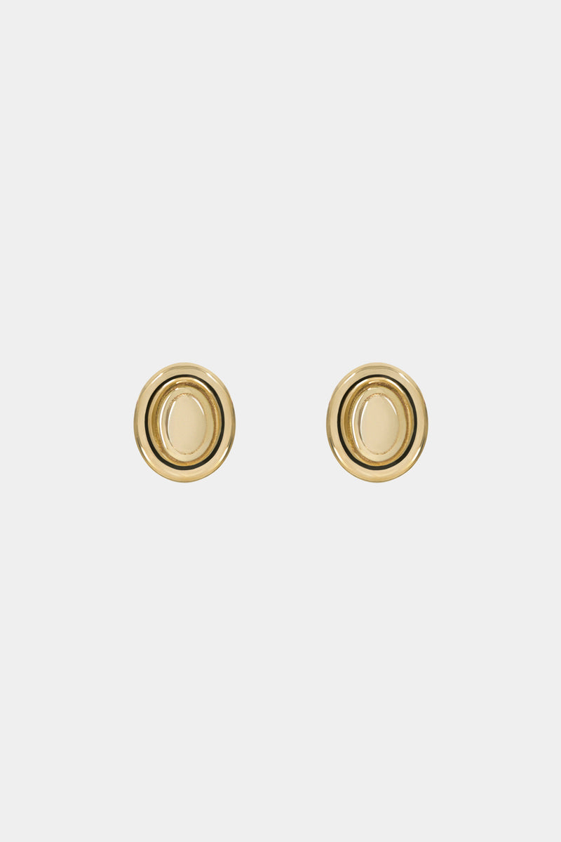 Oval Diamond Bezel Studs | 18K Yellow Gold | Diamond Earrings — Natasha Schweitzer