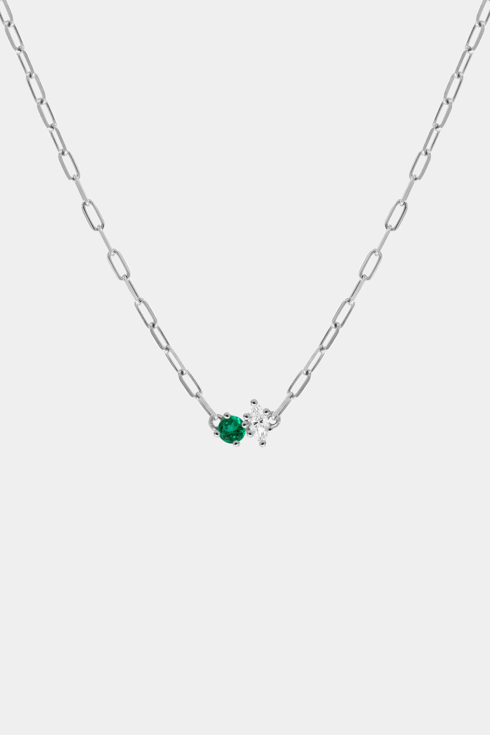 NATASHA SCHWEITZER | Necklace | Marquise Diamond and Round Emerald Toi ...